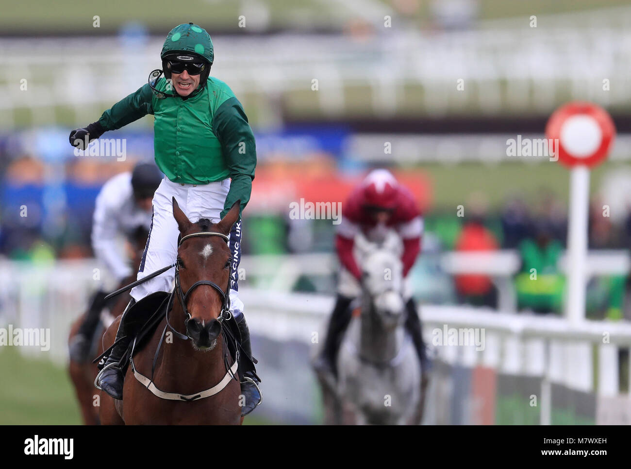 Jockey Ruby Walsh, on board Footpad, wins the Racing Post Ankle ...
