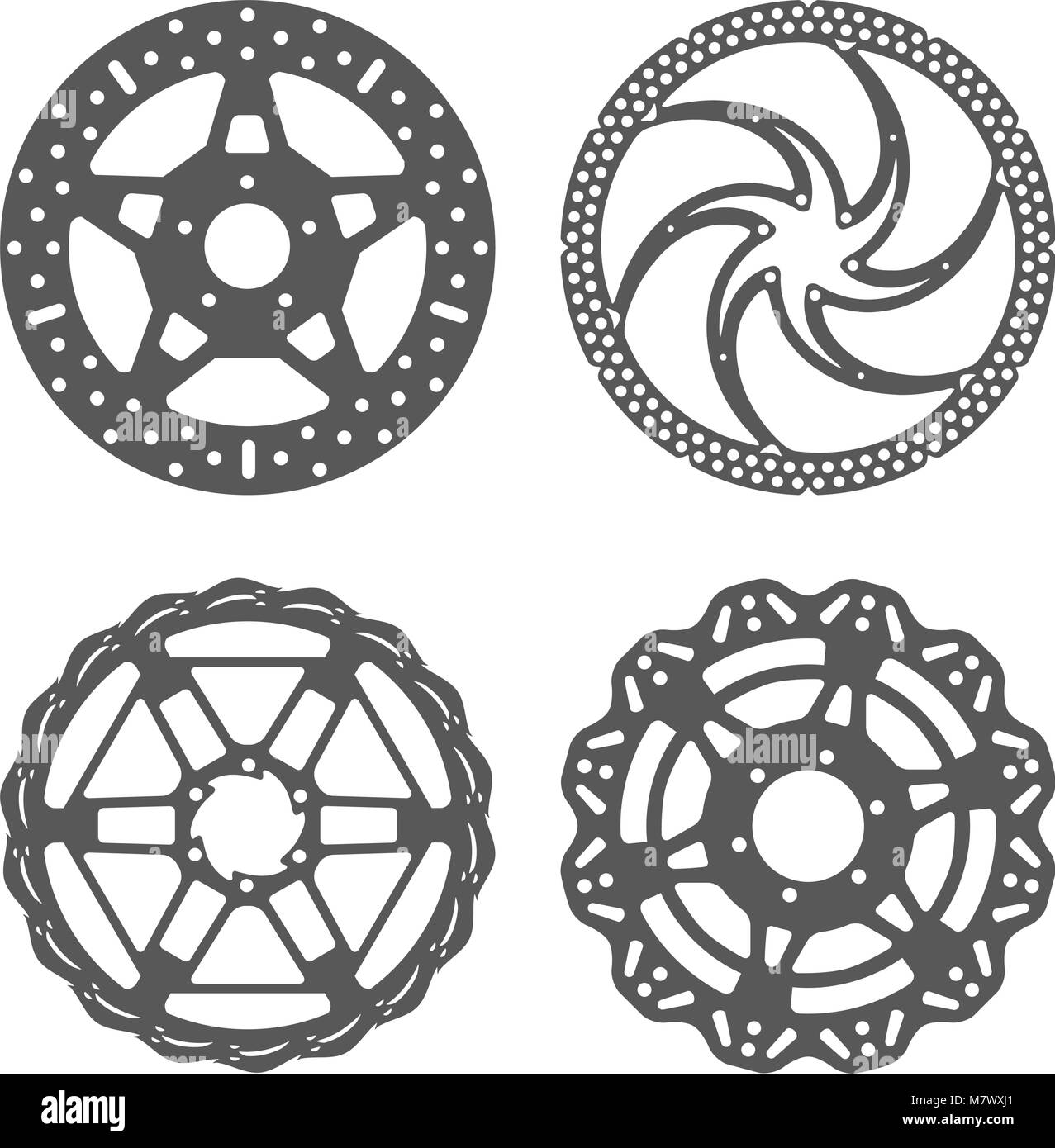 Bicycle Disc Brake Set. Realistic Vector Illustration Stock Vector ...