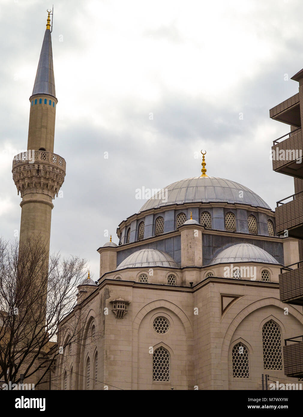 A mosque in Tokyo Japan. Beautiful mosque with minaret located amongst ...