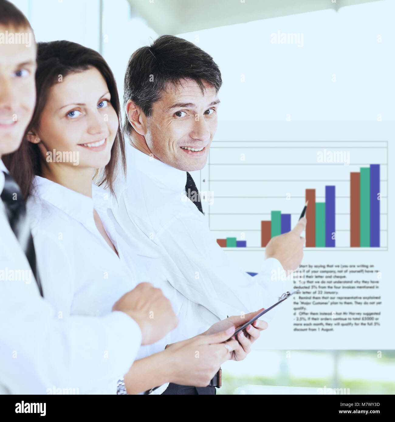 The business group discusses the project and its sales in the market ...