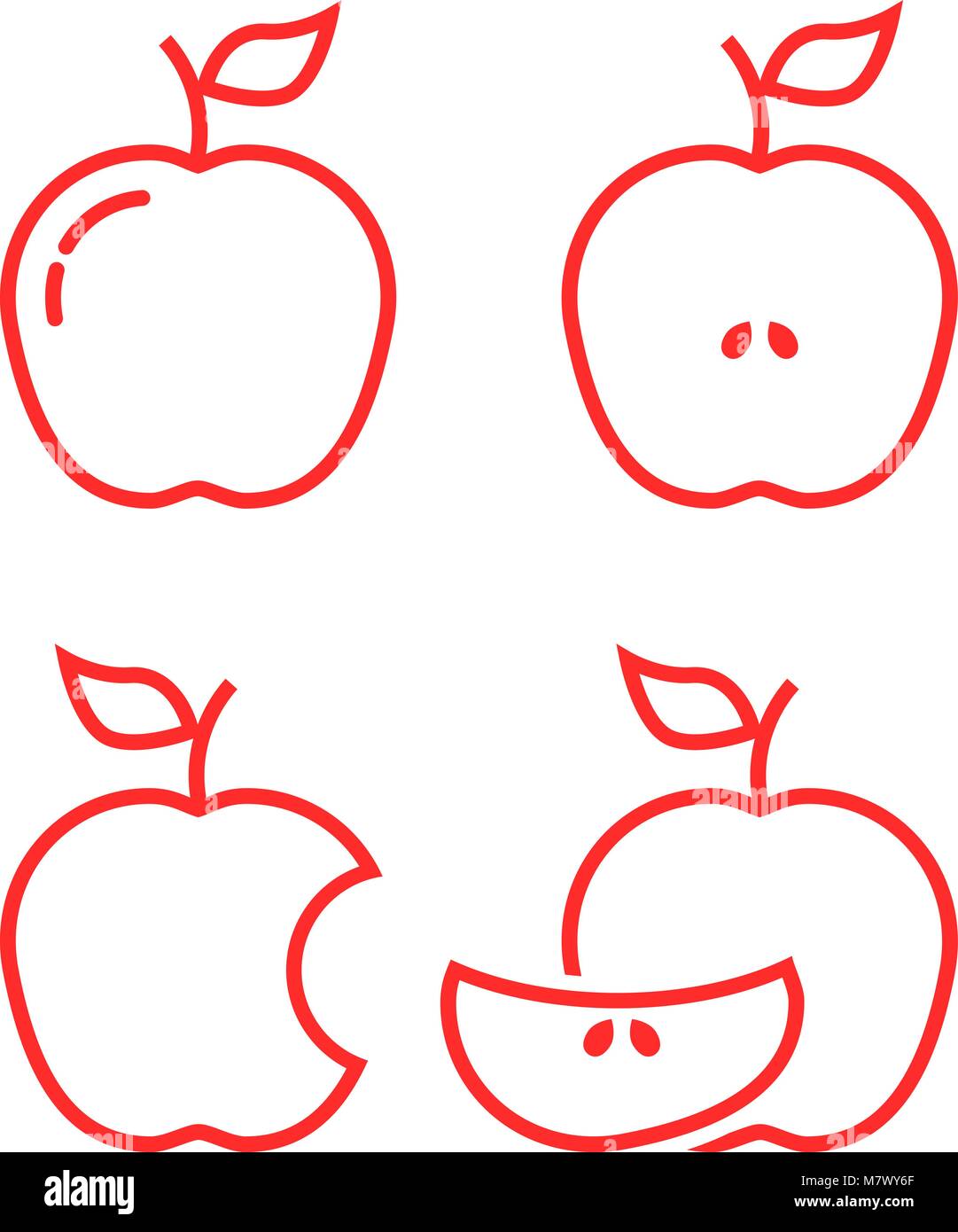 Leaf icon linear thin Stock Vector Images - Alamy