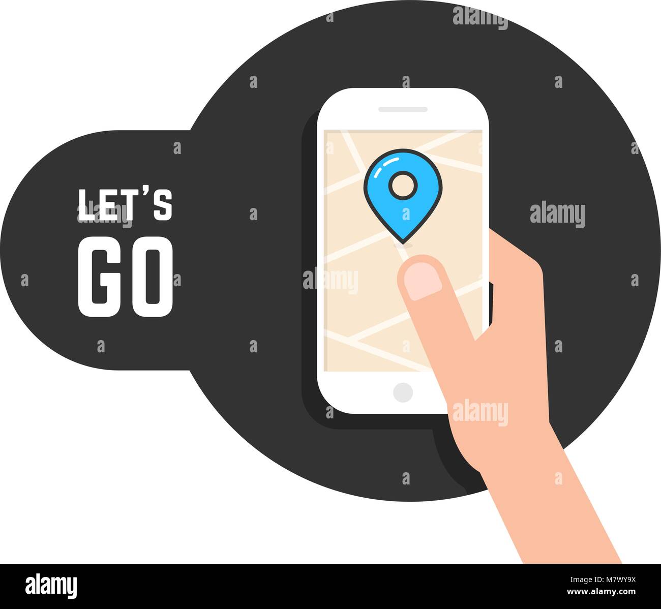 Mobile phone gps map Stock Vector Images - Alamy