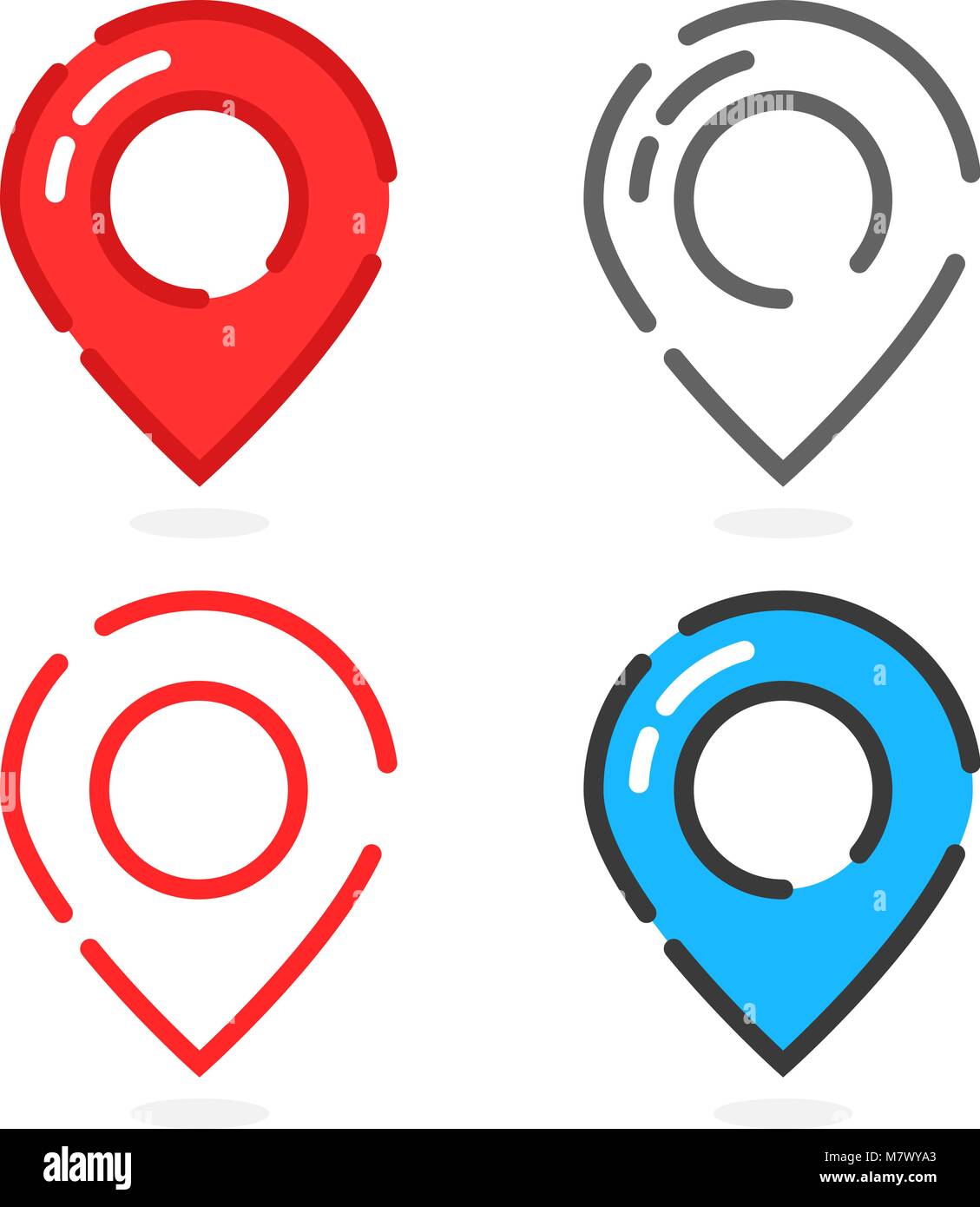 set of colored linear map pins Stock Vector Image & Art - Alamy