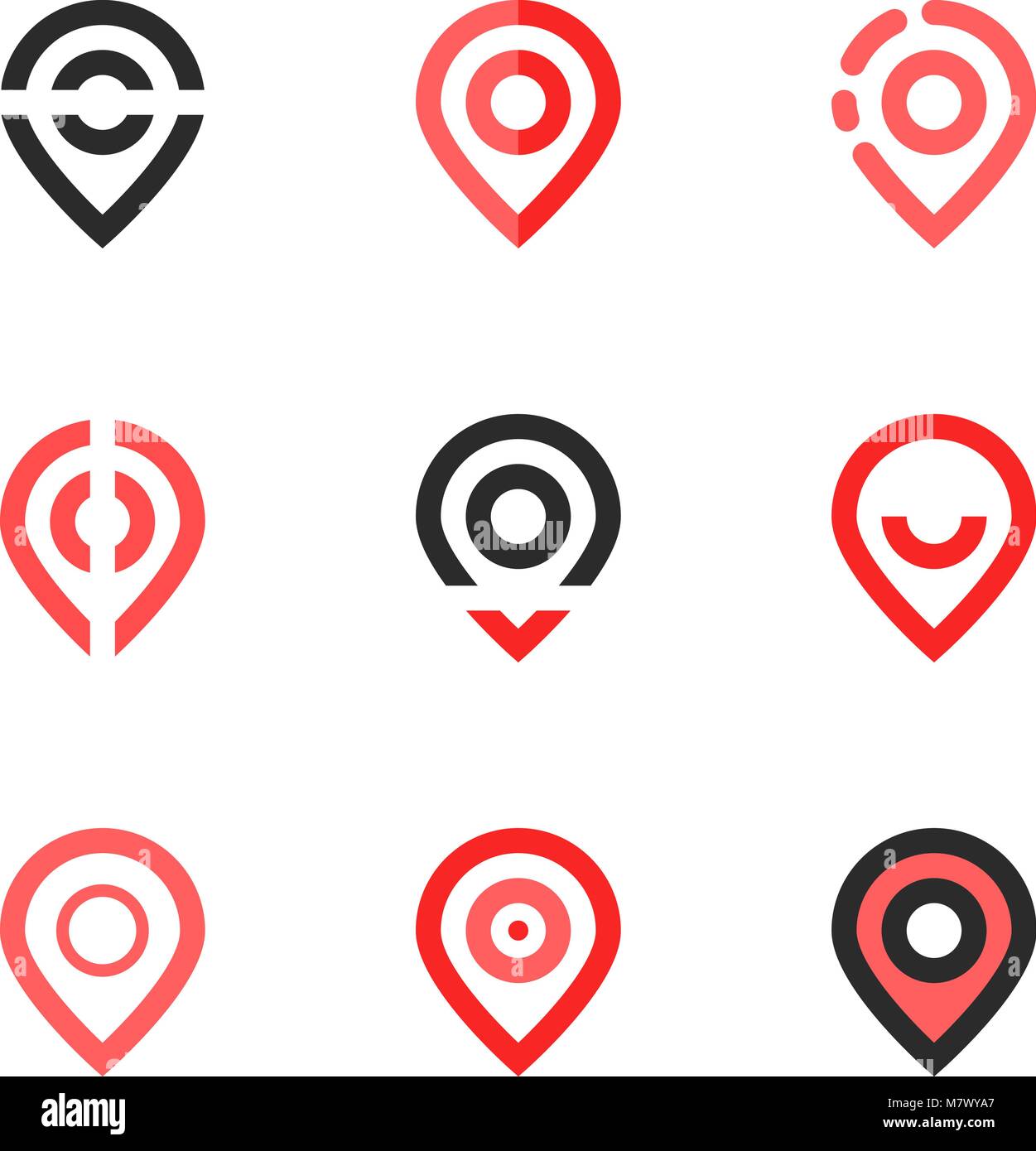 set of different map pin pictogram Stock Vector Image & Art - Alamy