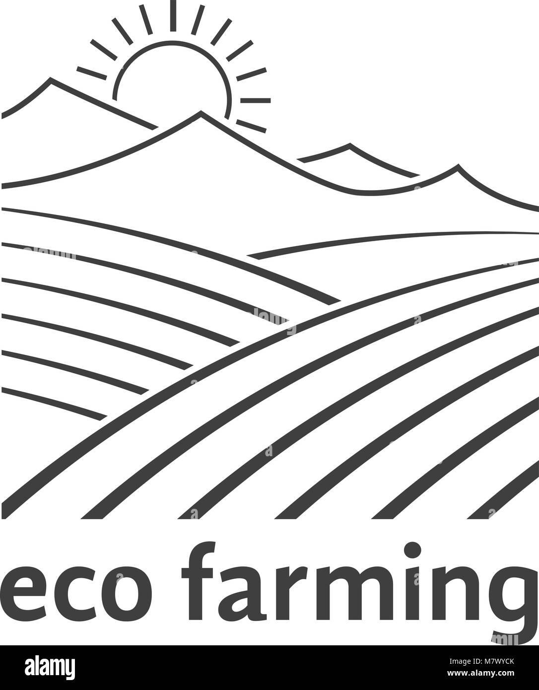 eco farming logo with linear fields Stock Vector Image & Art - Alamy