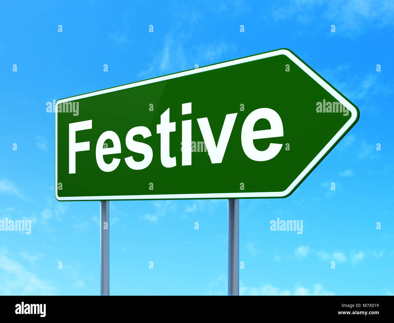 Holiday concept: Festive on road sign background Stock Photo - Alamy