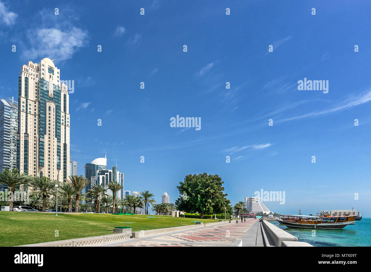 West Bay onthe Corniche in Doha Qatar Stock Photo - Alamy