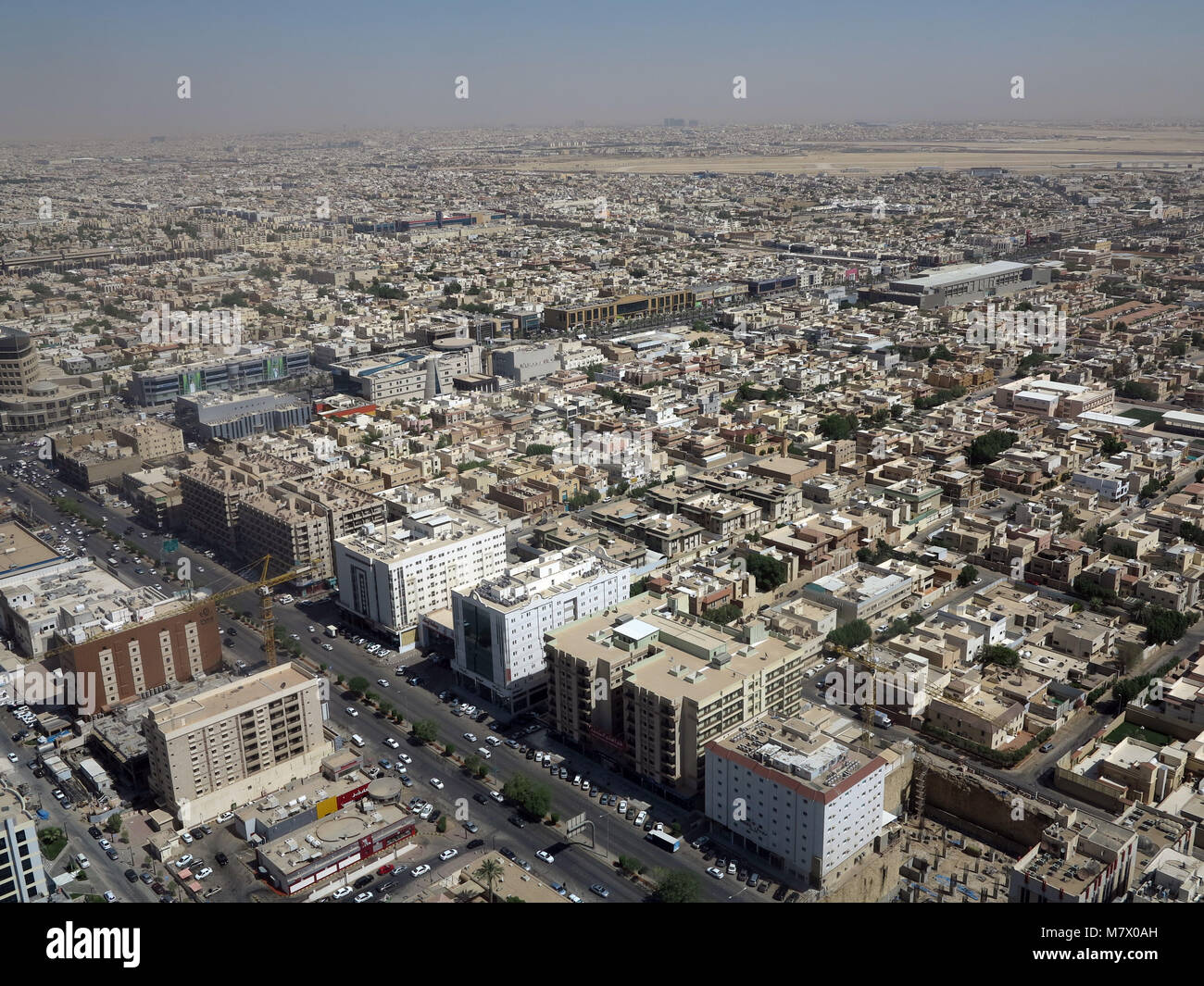 View from the sightseeing platform on top of Al Faisaliyah tower over ...