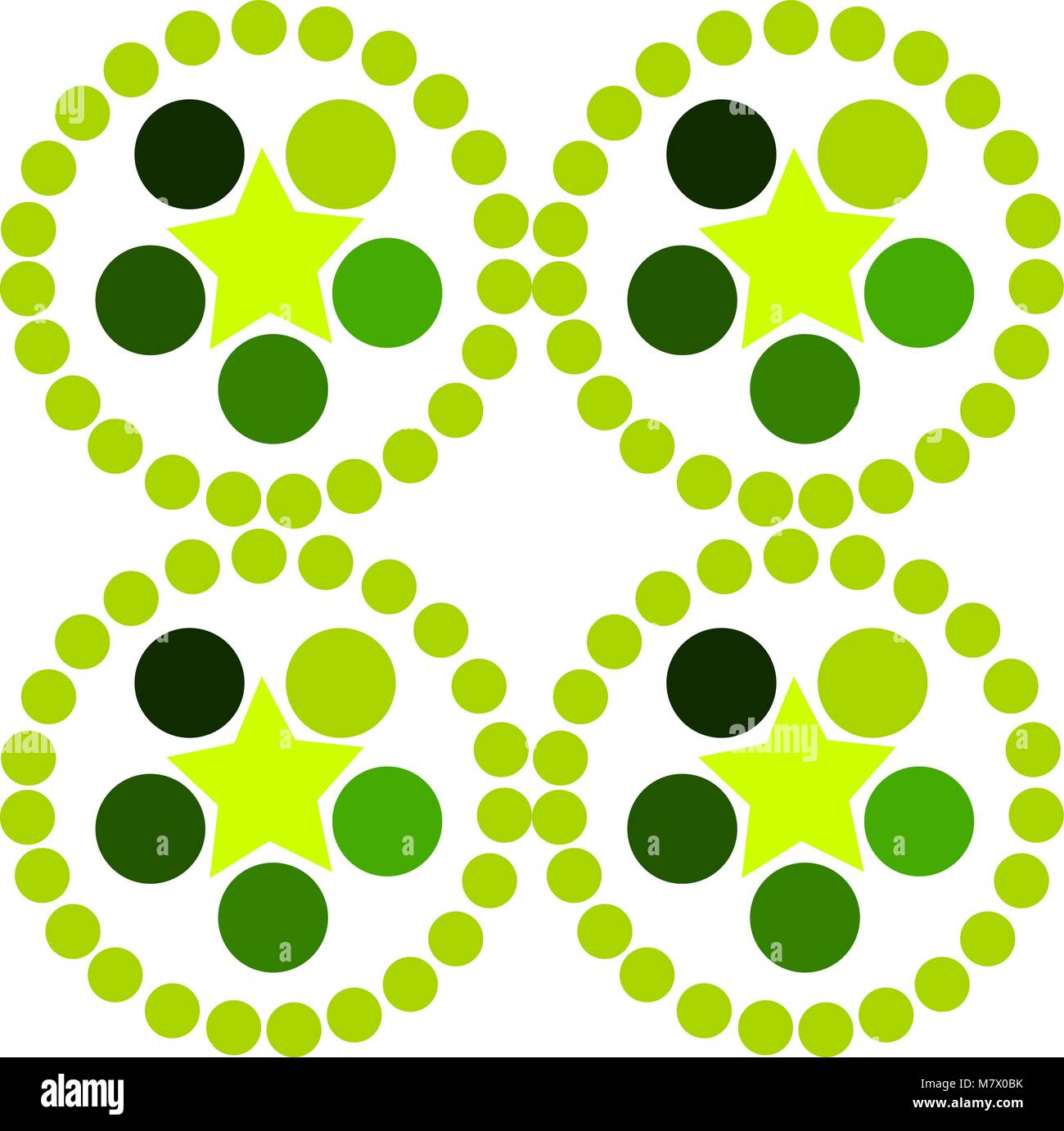 Repetitive pattern of circles in a pop art type style and colour themes ...