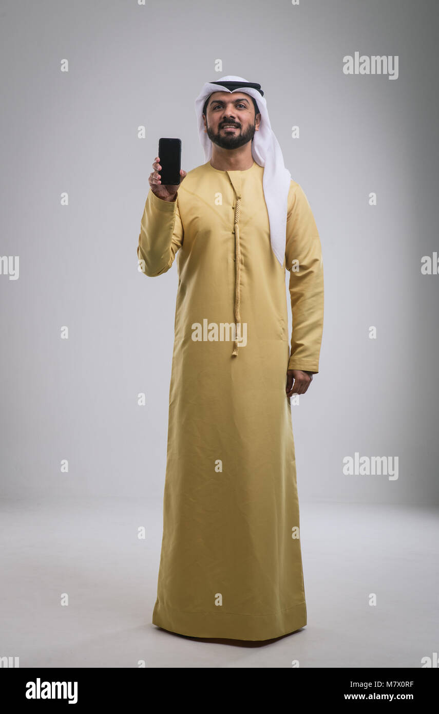 Arabic handsome man studio portraits Stock Photo - Alamy