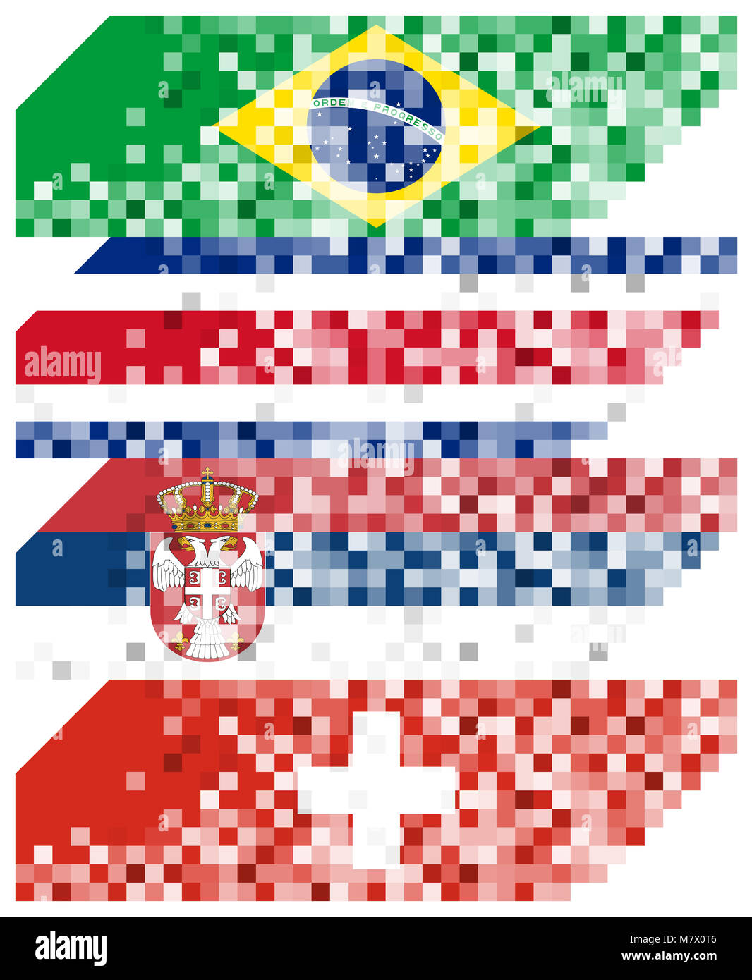 Abstract composition of the flags of national sports teams isolated on ...