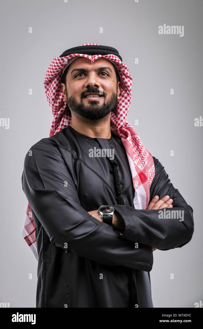 Arabic handsome man studio portraits Stock Photo - Alamy