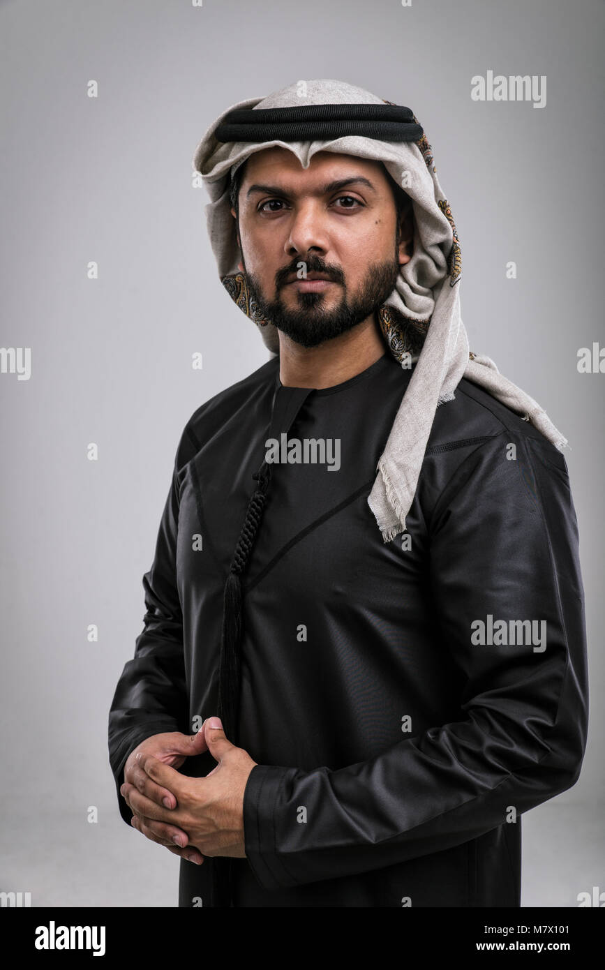 Arabic handsome man studio portraits Stock Photo - Alamy