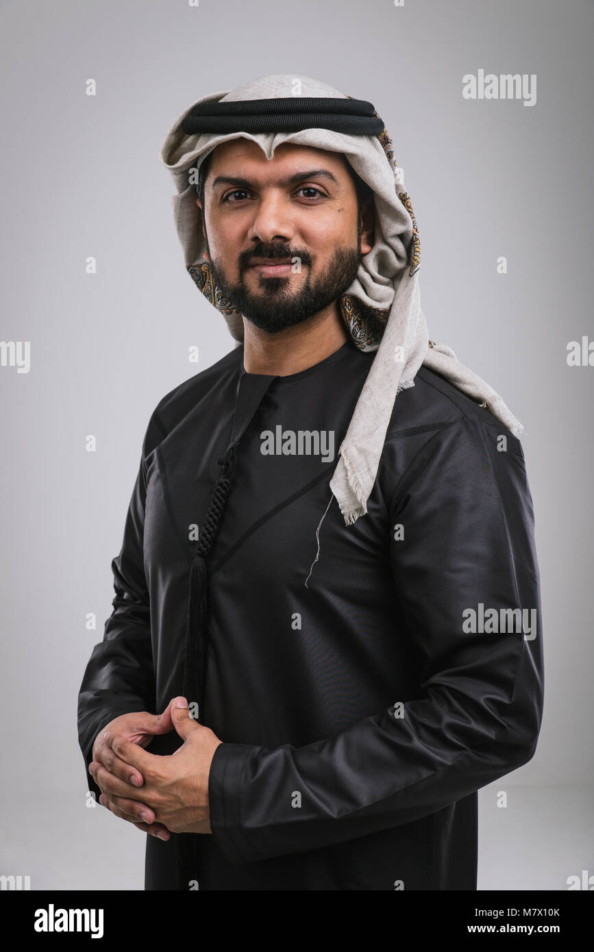 Arabic handsome man studio portraits Stock Photo - Alamy