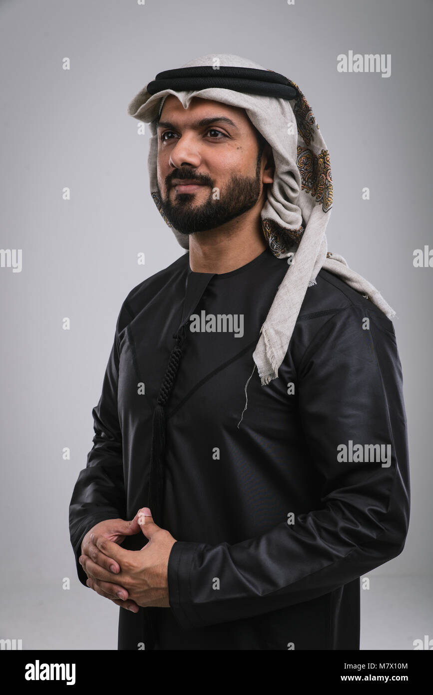 Arabic handsome man studio portraits Stock Photo - Alamy