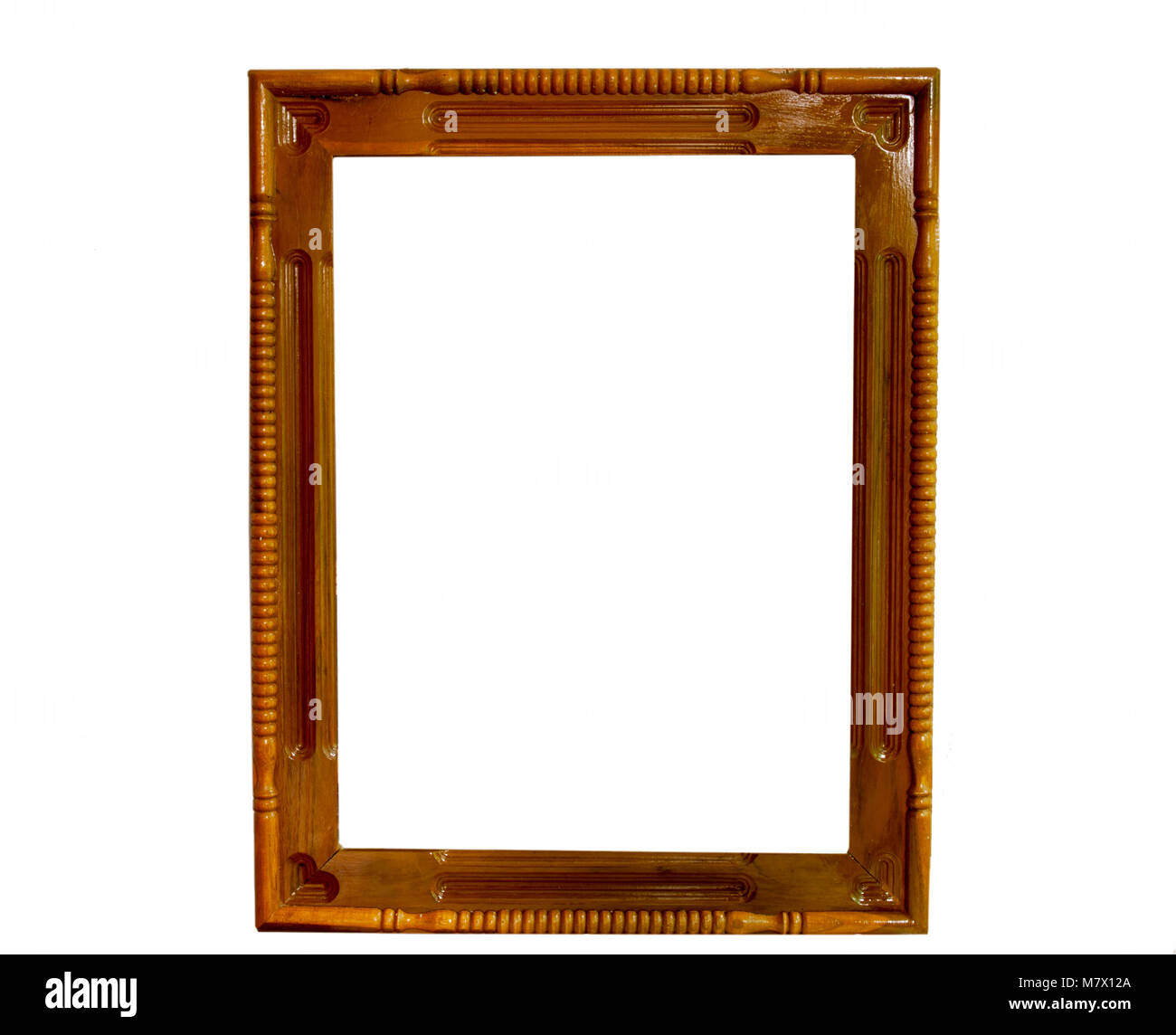 picture frame , wood gold on a white background Stock Photo - Alamy