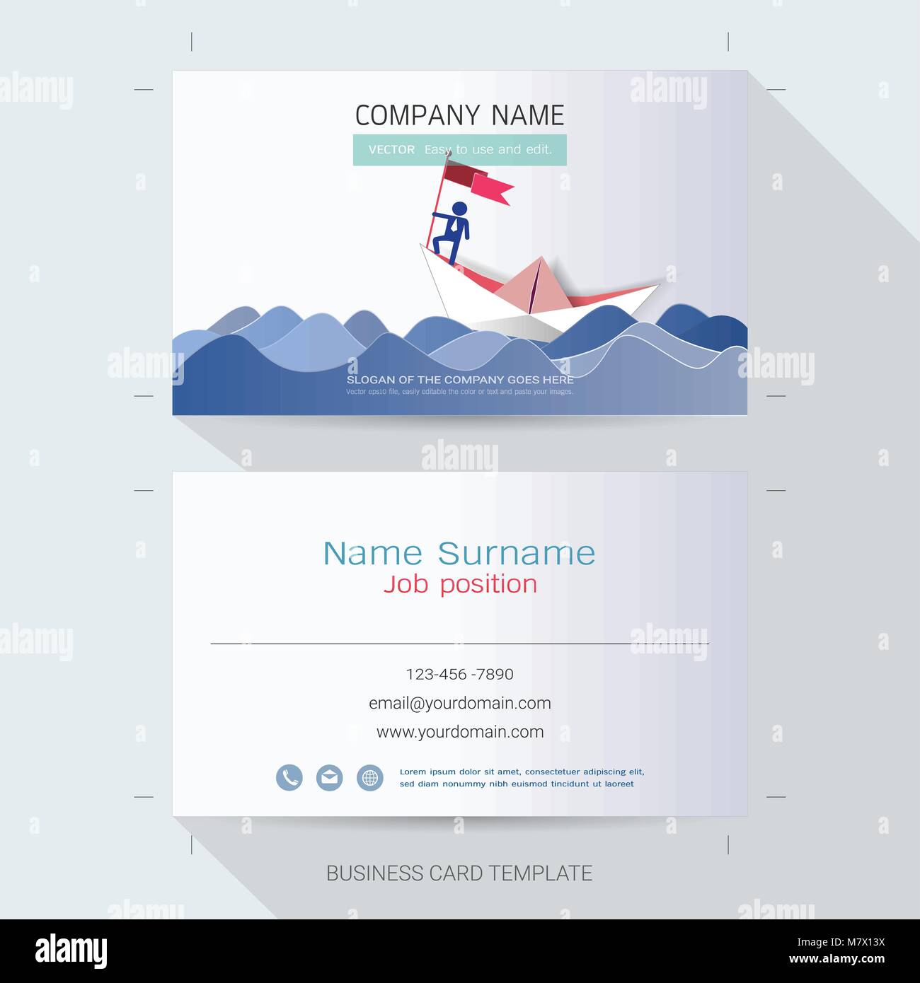 Abstract name card or business card design template,The style is simple ...