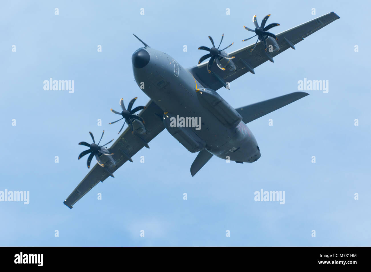 huge airbus a400 at UK airshow with undercarriage Stock Photo - Alamy