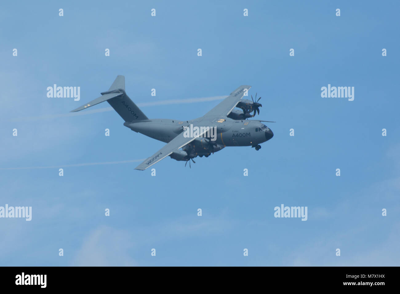 huge airbus a400 at UK airshow with undercarriage Stock Photo - Alamy