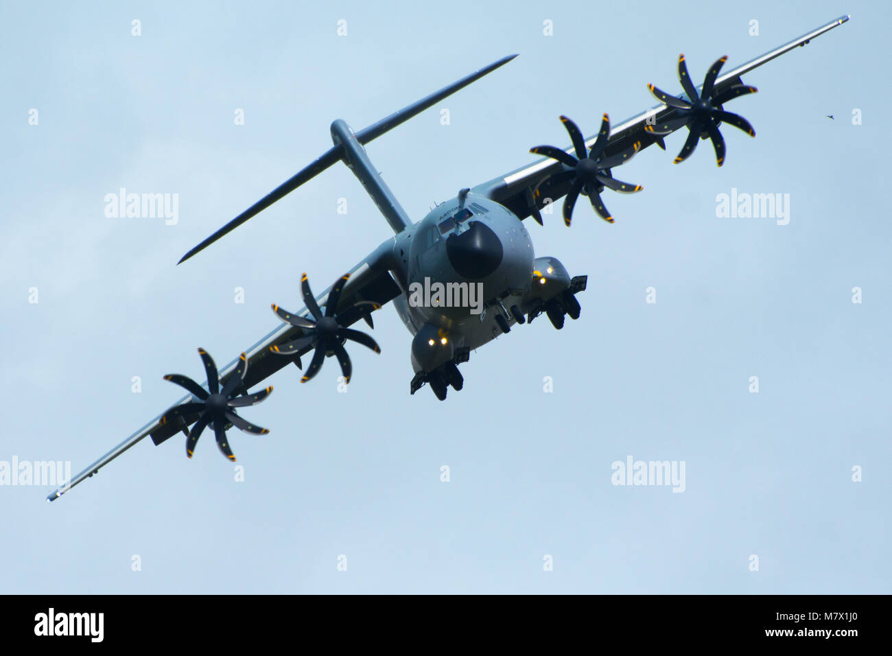 huge airbus a400 at UK airshow with undercarriage Stock Photo - Alamy