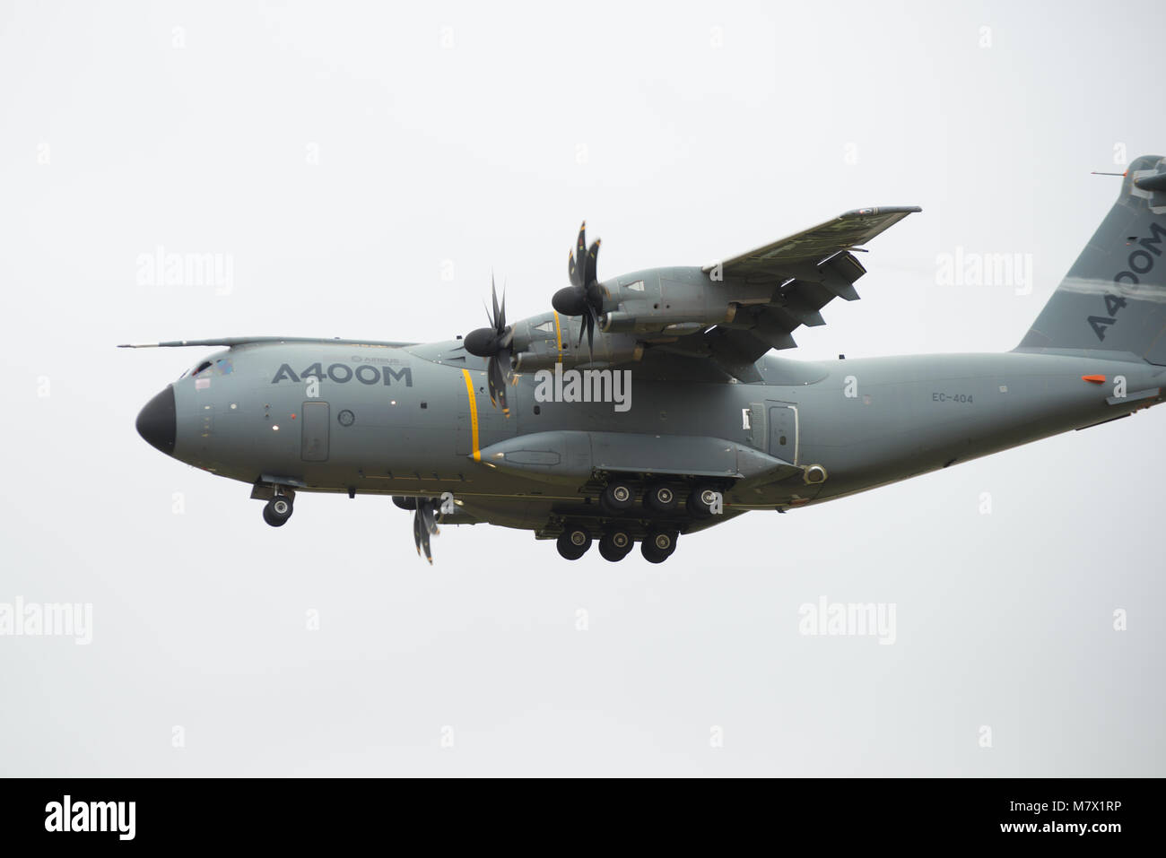 huge airbus a400 at UK airshow with undercarriage Stock Photo - Alamy