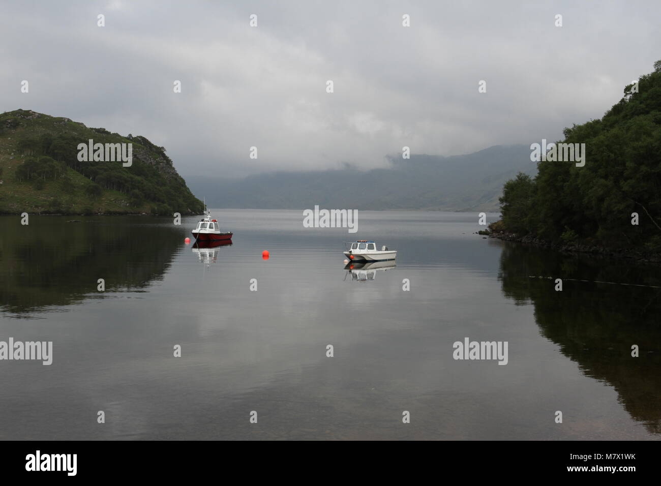 Boats in Loch Morar Scotland May 2012 Stock Photo - Alamy