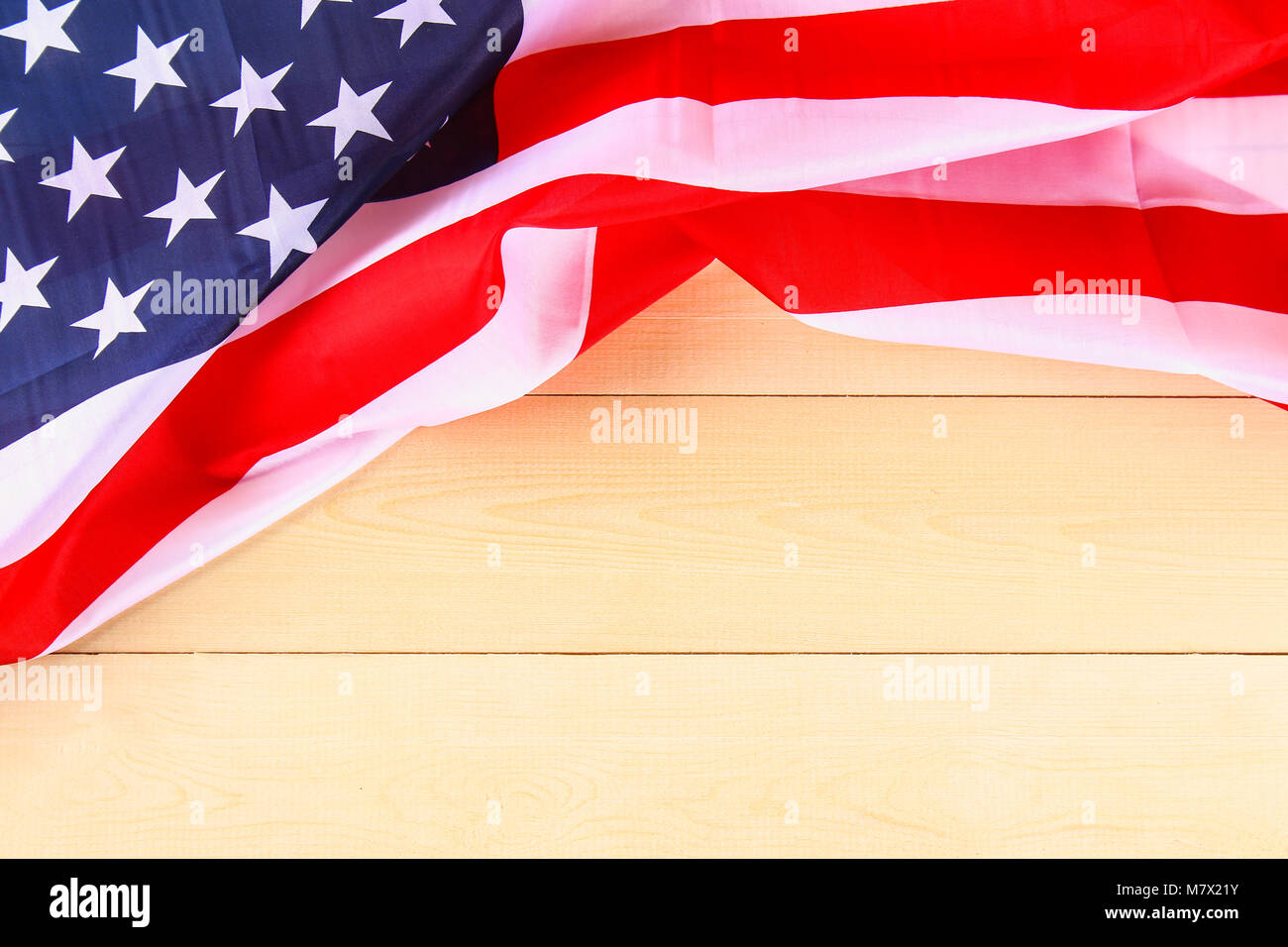 American Flag Over Whitewashed Wood Background For United States ...