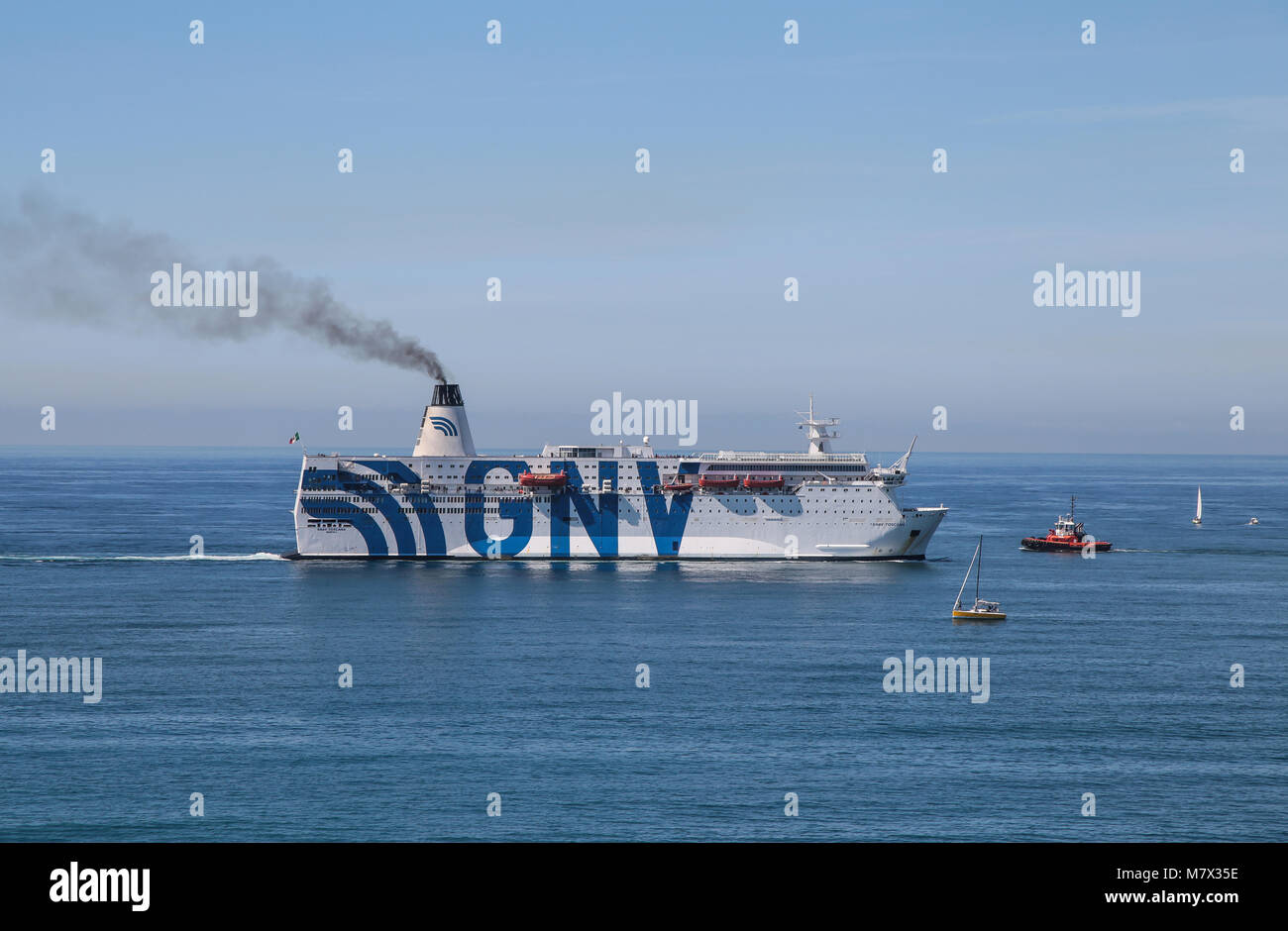 GENOA, ITALY MAY 22, 2016 - GNV Ship (Grandi Navi Veloci), a cruise ...