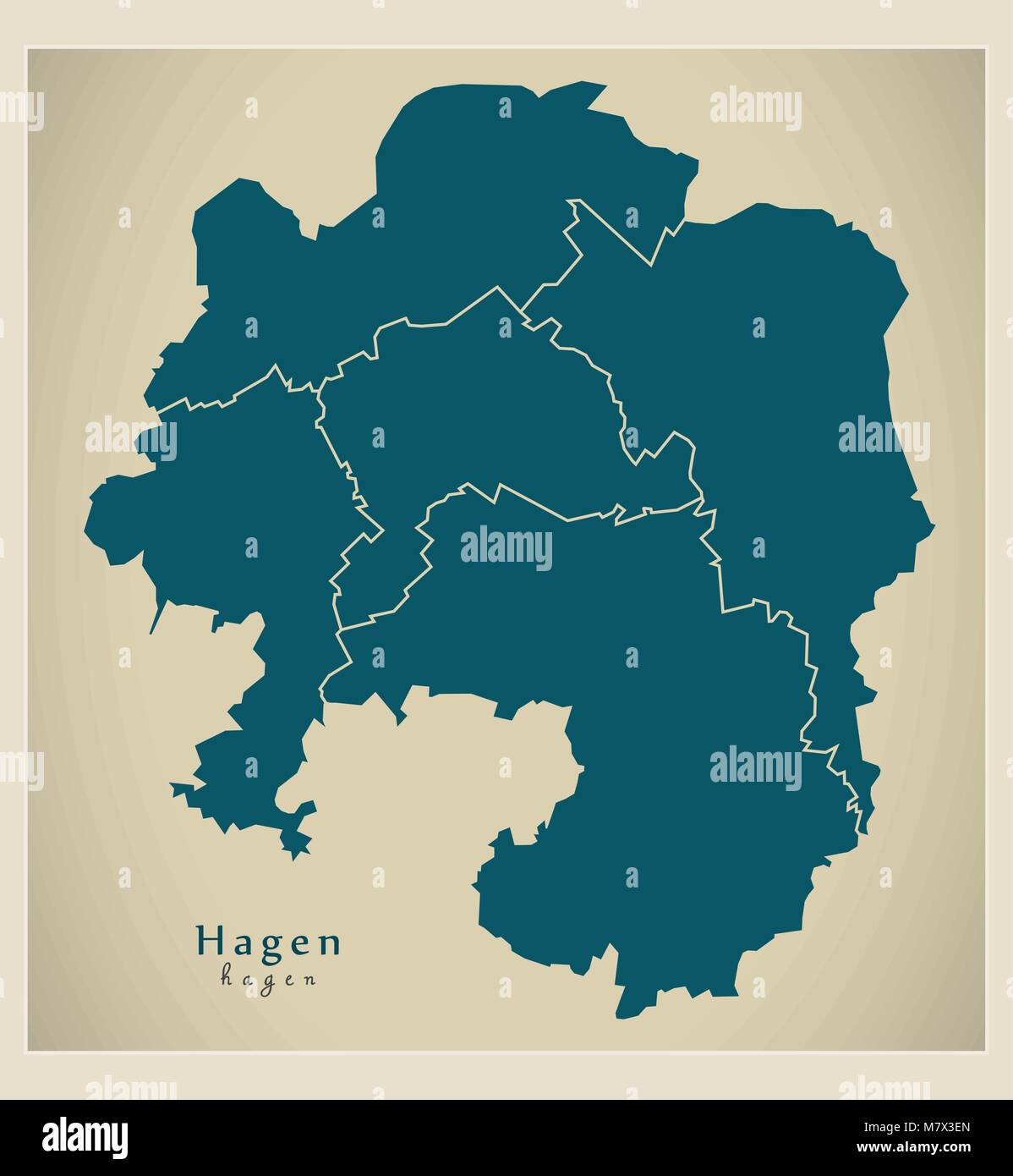 Modern City Map - Hagen city of Germany with boroughs DE Stock Vector Image & Art - Alamy