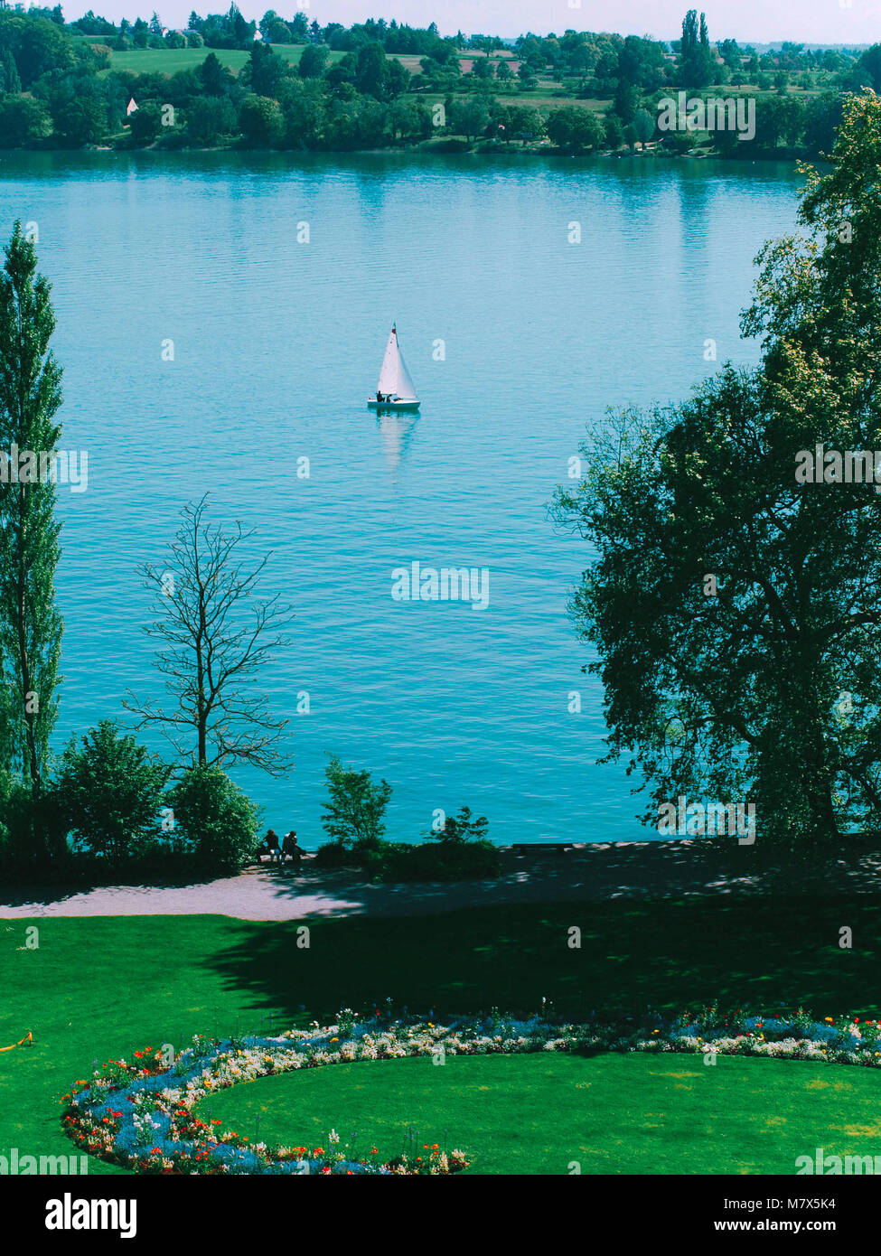 Mainau island sailboat at lake Bodensee, Germany Stock Photo - Alamy