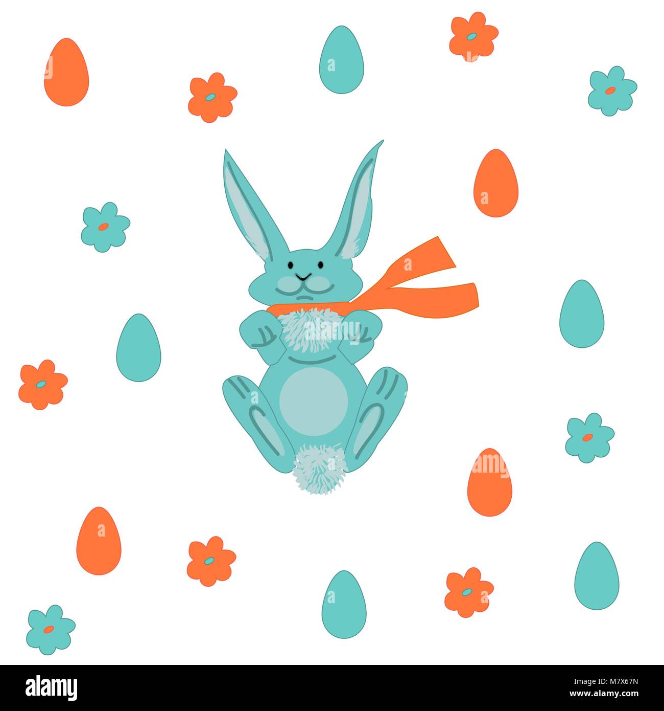 Pattern With An Easter bunny, eggs and flowers Stock Vector Image & Art ...