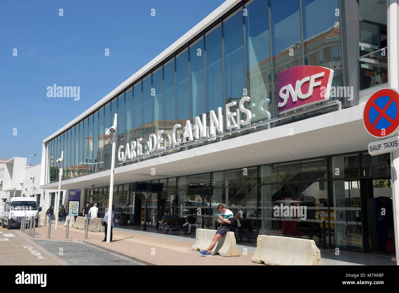 Facade of the new railway station in Cannes (south-eastern France Stock ...