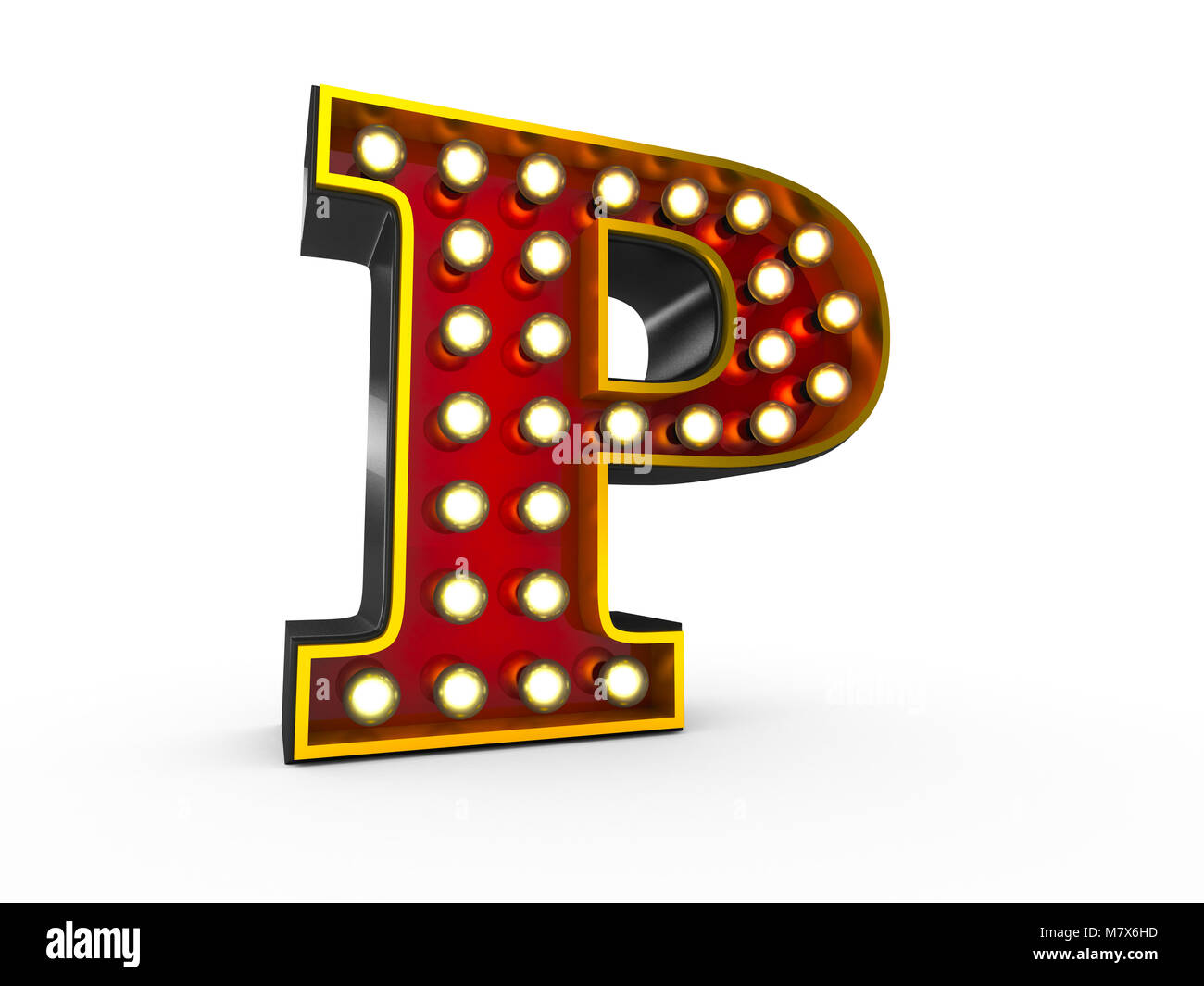High quality 3D illustration of the letter P in Broadway style with ...