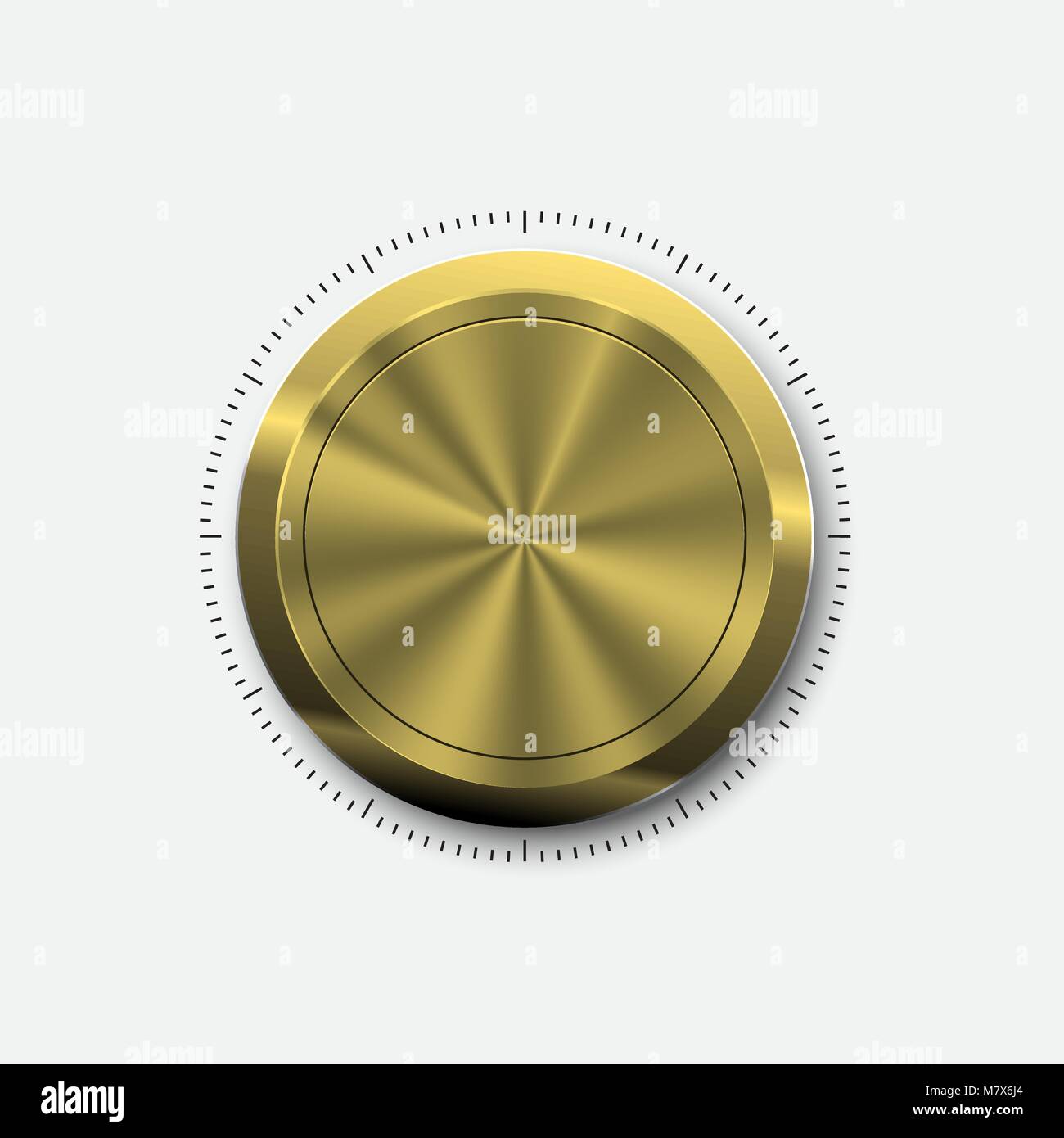 Dial Knob. Realistic Gold Button Stock Vector Image & Art - Alamy