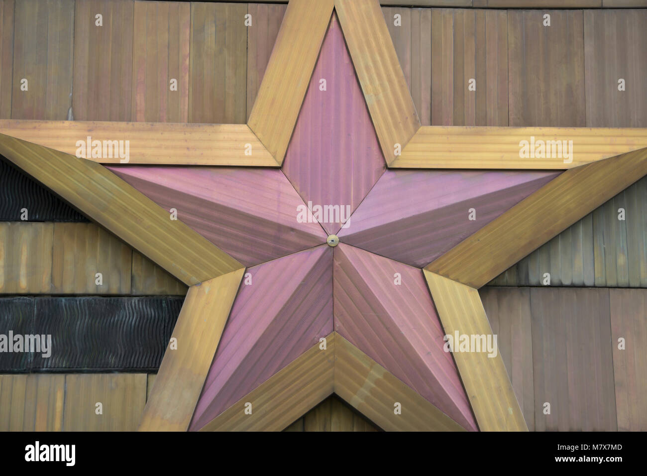 Golden Christmas Star. Close-Up render and clipping path Stock Photo ...
