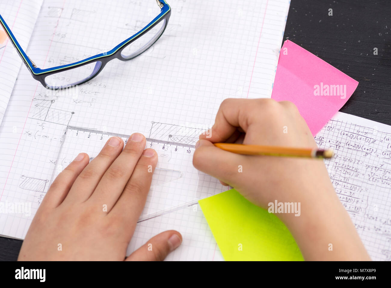 Child close up drawing ruler hi-res stock photography and images - Alamy