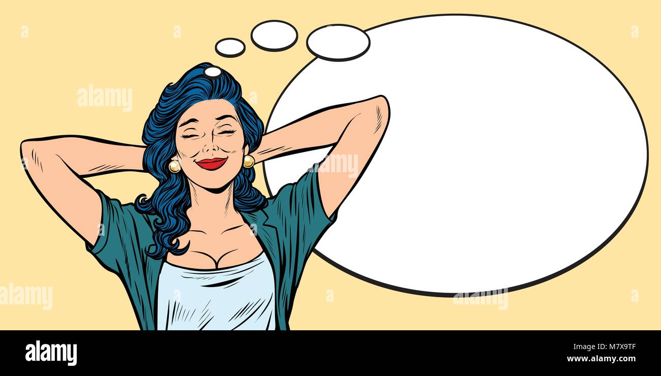 woman dreams, comic bubble background Stock Vector Image & Art - Alamy