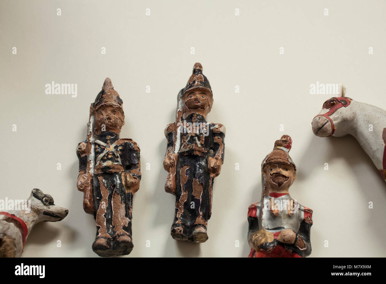 Old paper mache painted toy Prussian soldiers Stock Photo - Alamy