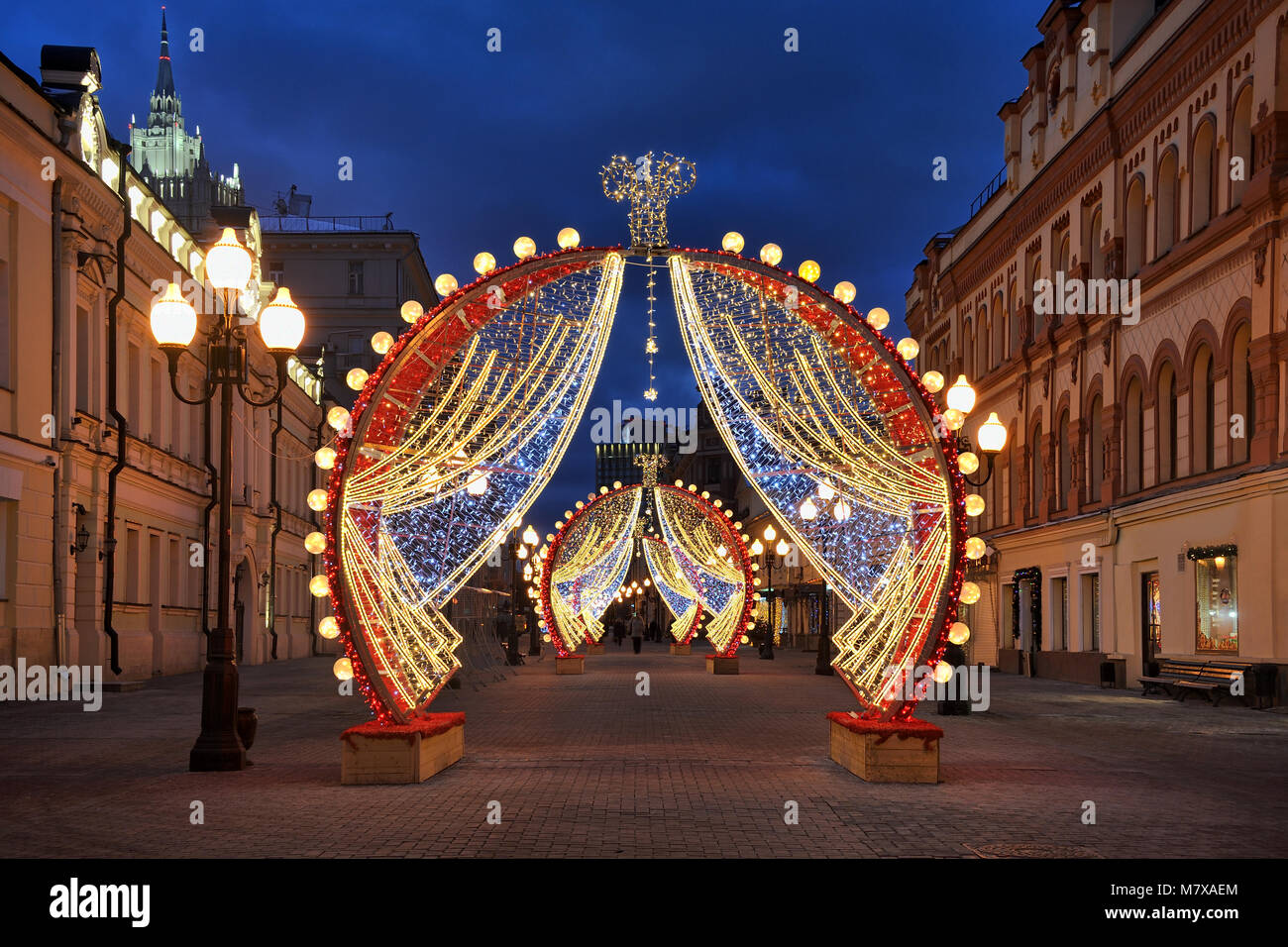 New arbat street winter night hi-res stock photography and images - Alamy