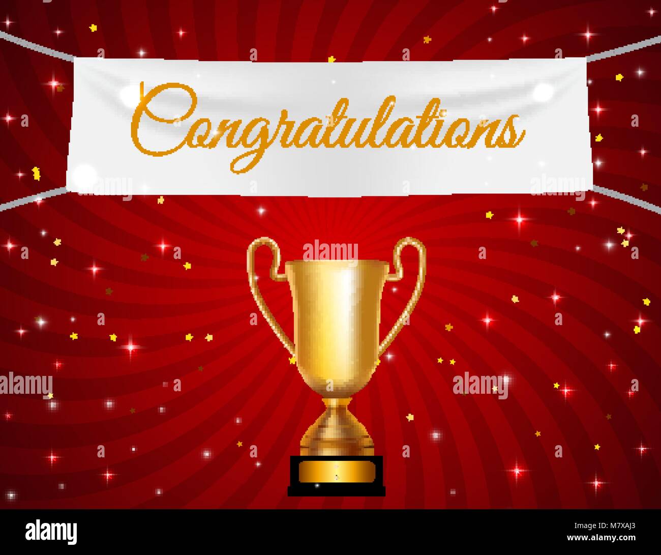 Gold Cup Winner Congratulations Background. Vector Illustration Stock ...