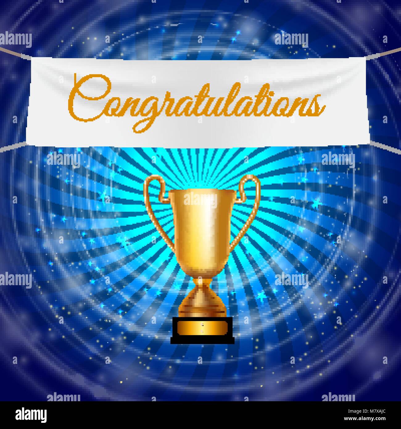 Gold Cup Winner Congratulations Background. Vector Illustration Stock ...