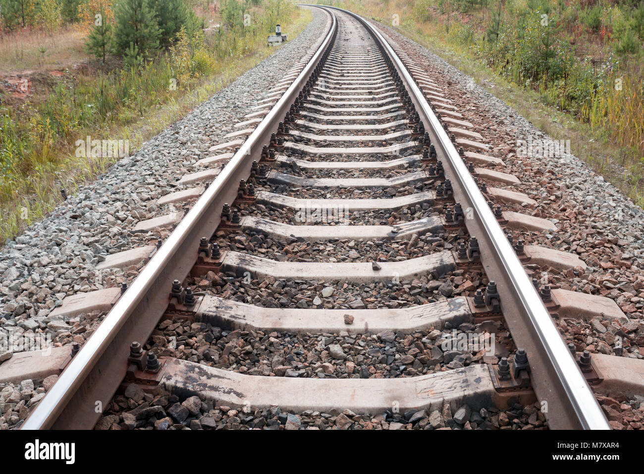 Old rails in landscape. Rails ina the land Stock Photo - Alamy