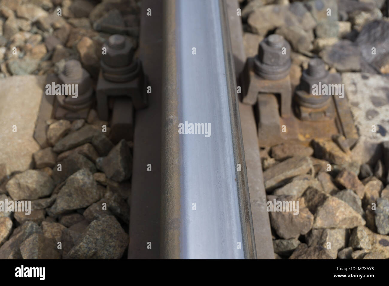 Old rails in landscape. Rails ina the land Stock Photo - Alamy
