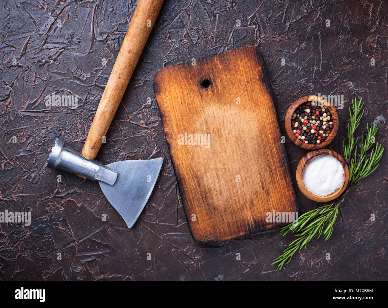 Butchers axe for meat and spices Stock Photo - Alamy
