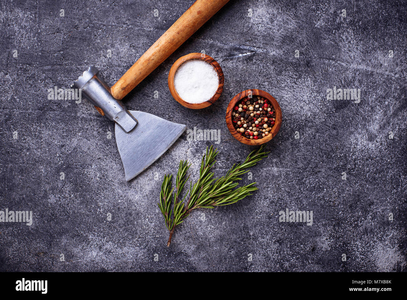 Butchers axe for meat and spices Stock Photo - Alamy