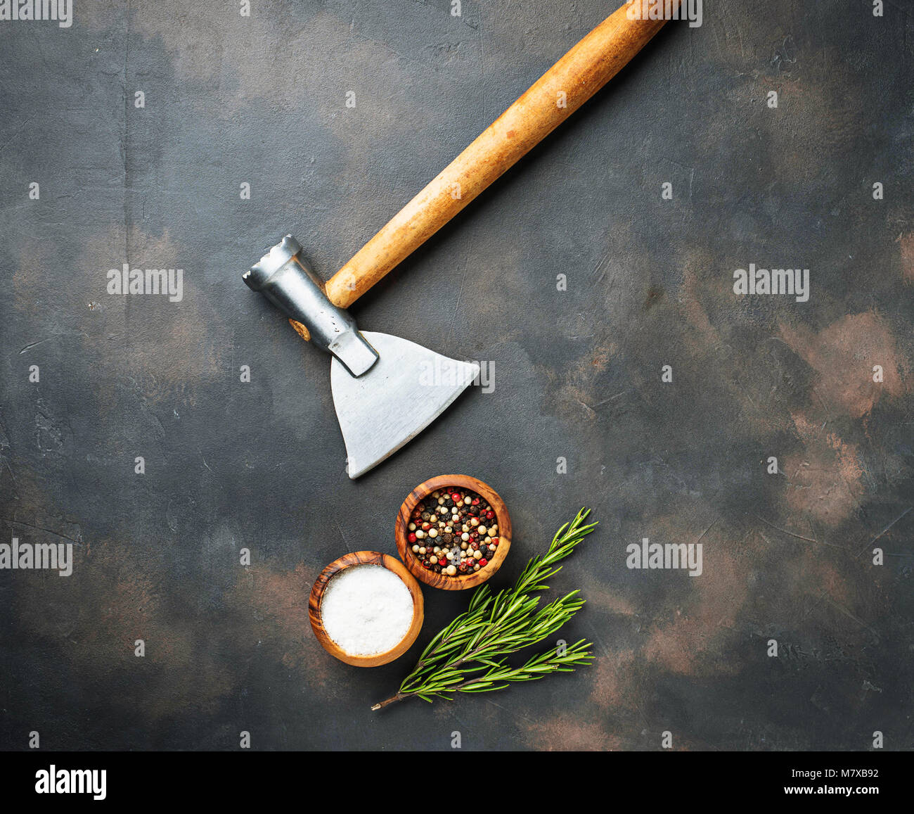 Butchers axe for meat and spices Stock Photo - Alamy