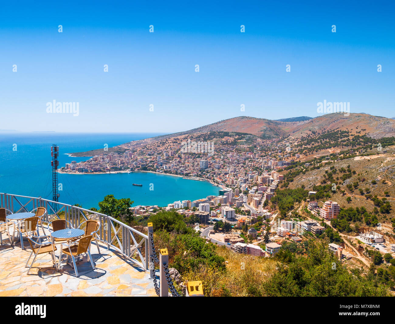 Panorama of Saranda, Albania Stock Photo - Alamy
