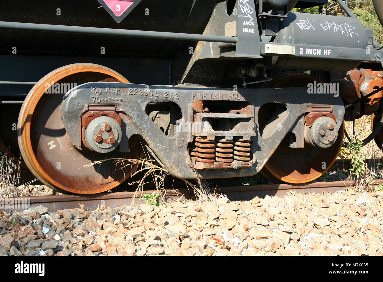 A Close up of Train Car Wheels Stock Photo - Alamy