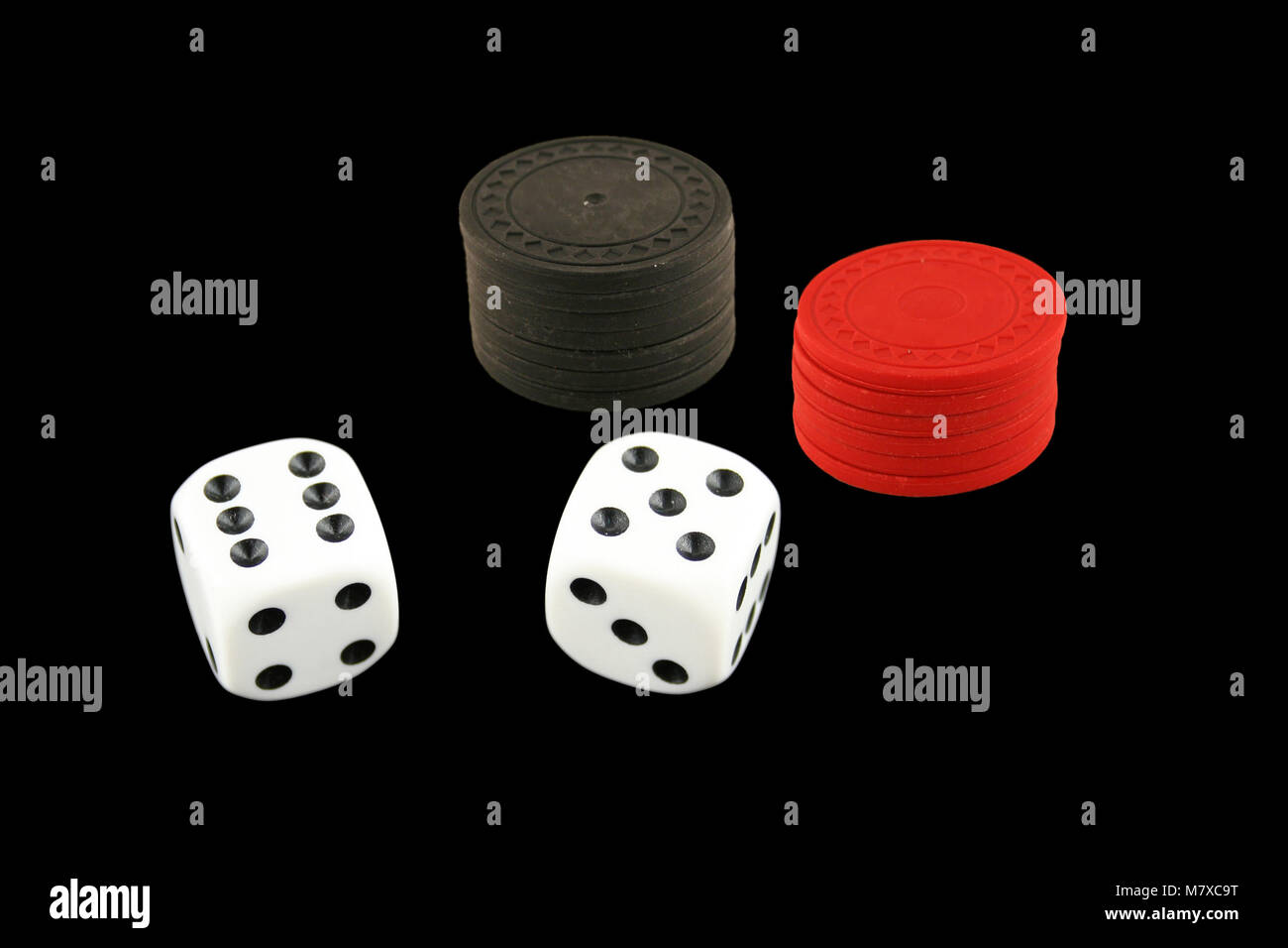 Seven Eleven dice isolated on black background Stock Photo - Alamy