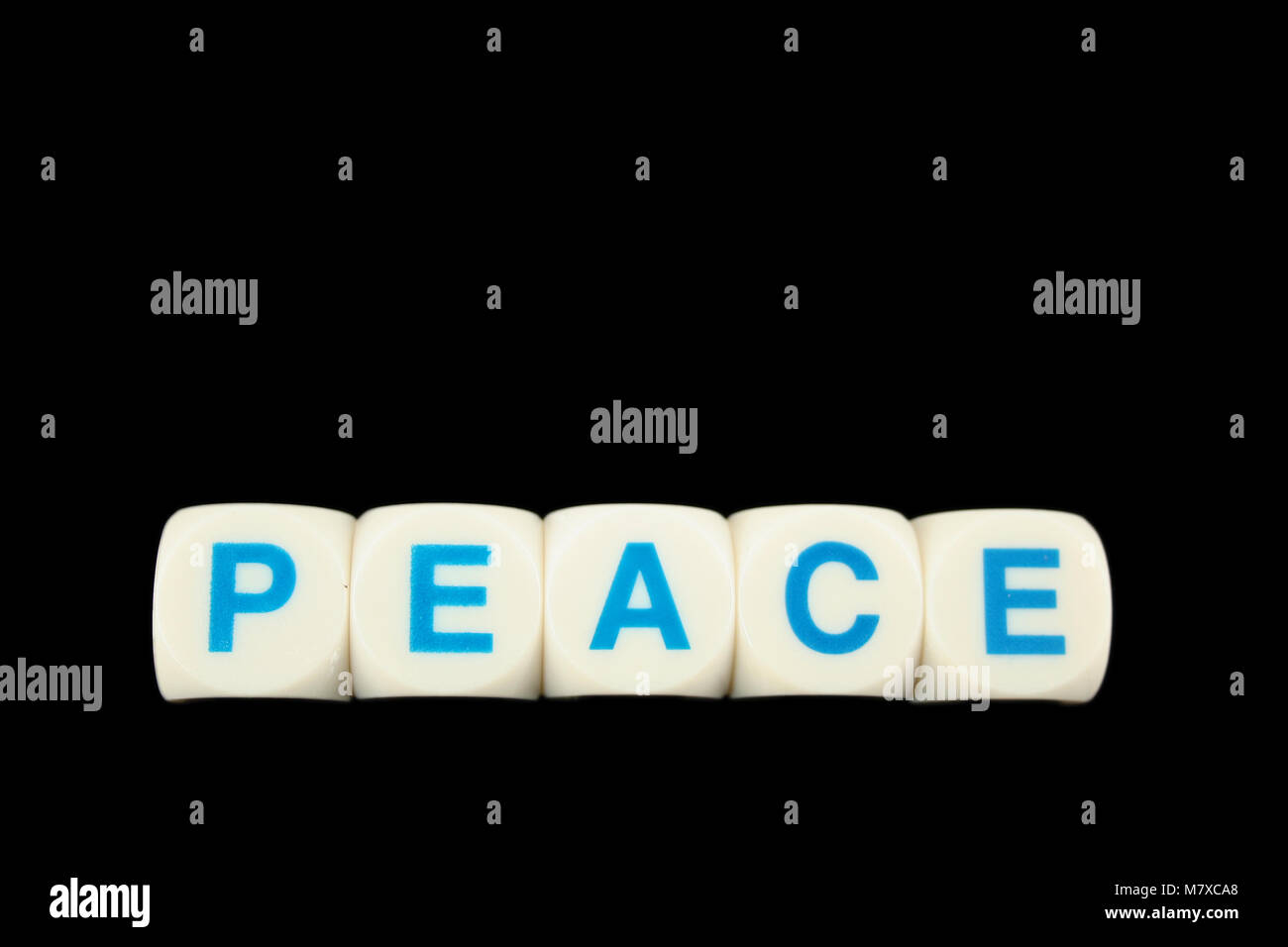 The Word Peace spelled with blocks isolated Stock Photo - Alamy